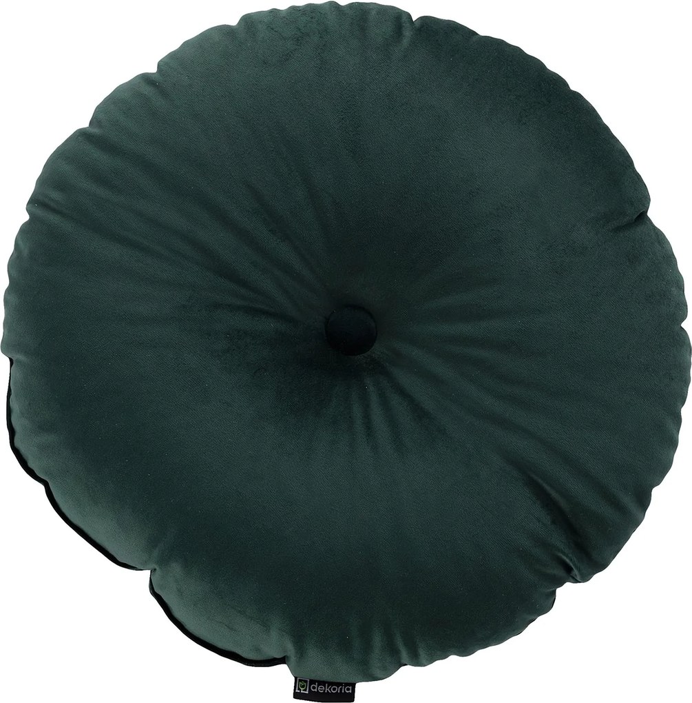 Sametový polštář s knoflíkem barva zelená látka lesklé, sametová