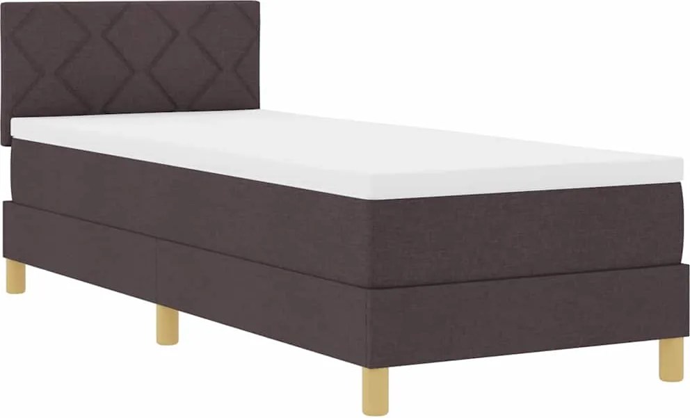 Postel s boxspringem s polštářem Tmavě hnědá 80 x 200 cm textil 3338954