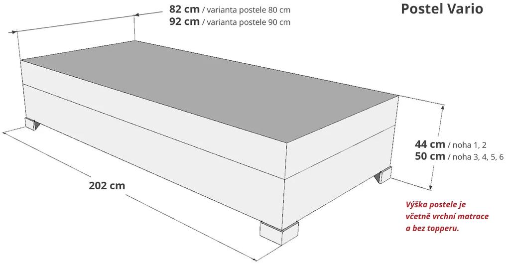 NEW DESIGN postele Válenda VARIO s úložným prostorem, matrace a rošt v ceně, 90×200 cm Velikost postele: 90 × 200 cm