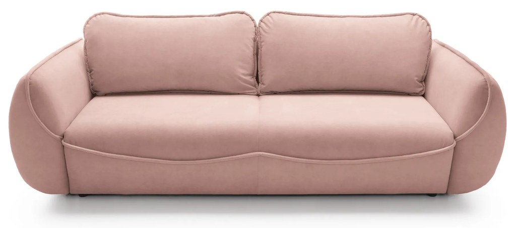 Ružová, Trojmístná rozkládací pohovka UMMA, 257 cm