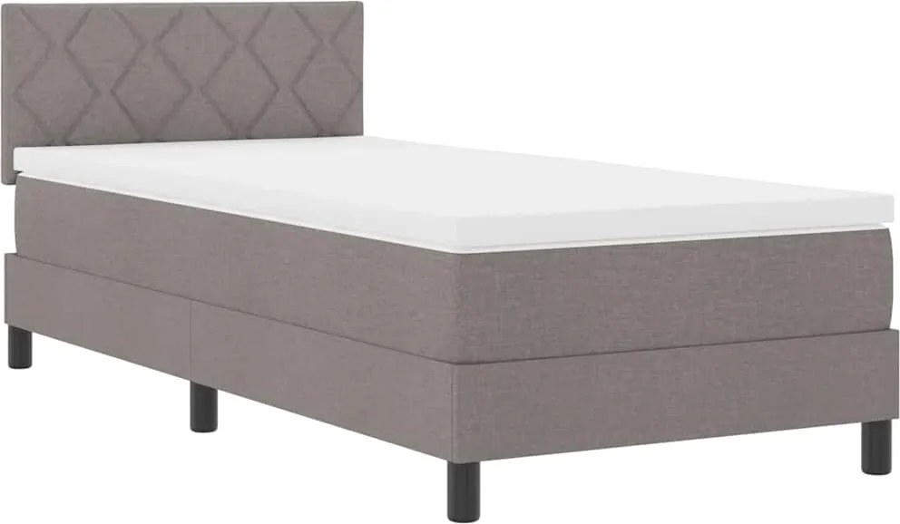 Postel s boxspringem s čelo Taupe 90 x 200 cm textil 3338738