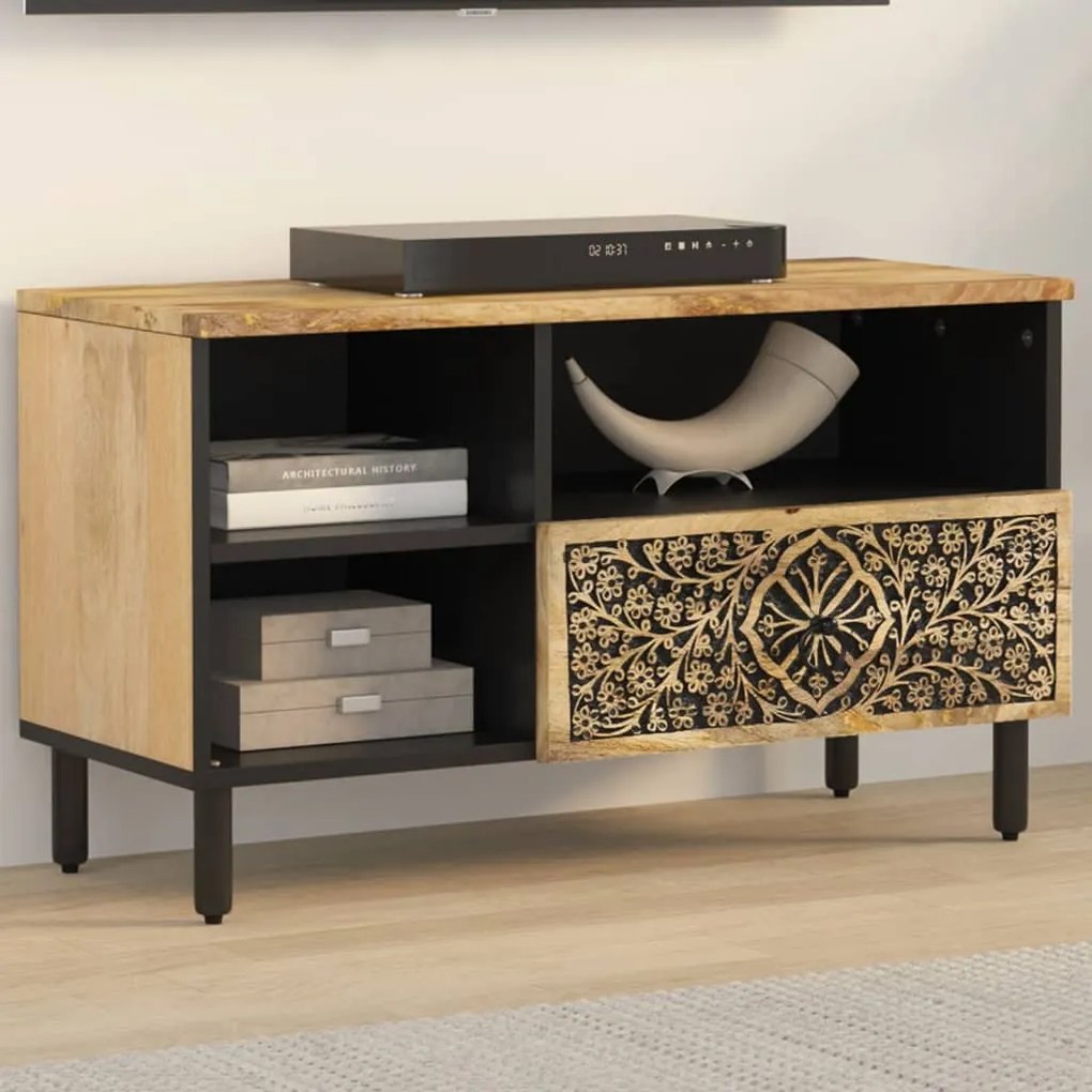 Tv Skříňka 80 X 33 X 46 Cm Masivní Mangovníkové Dřevo