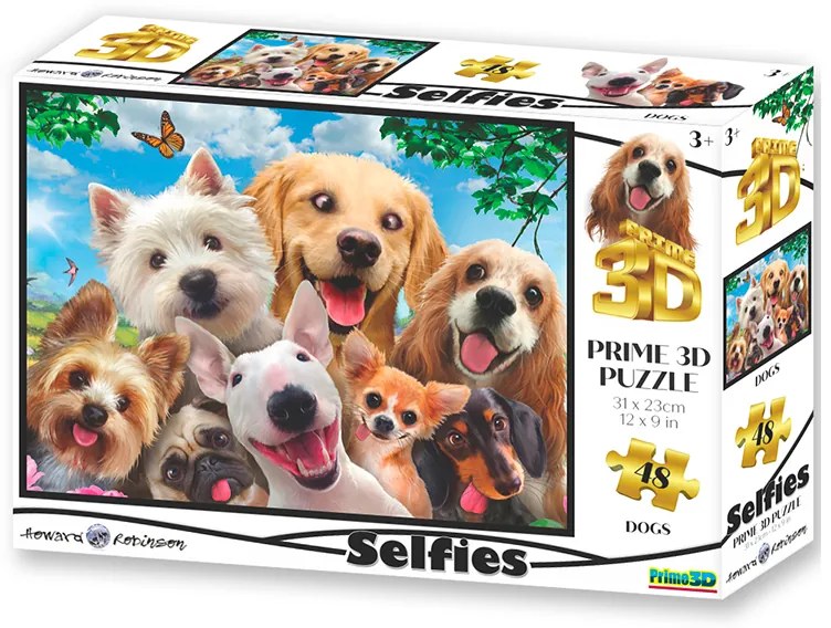 PRIME 3D PUZZLE - Pes Selfie 48 dílků