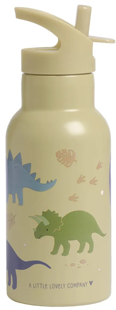 A Little Lovely Company - nerezová láhev na pití, 350 ml  - dinosauři