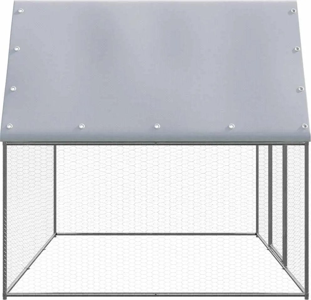 vidaXL Klec pro kuřata stříbrná a šedá 3 x 2 x 2 m pozinkovaná ocel [155889]