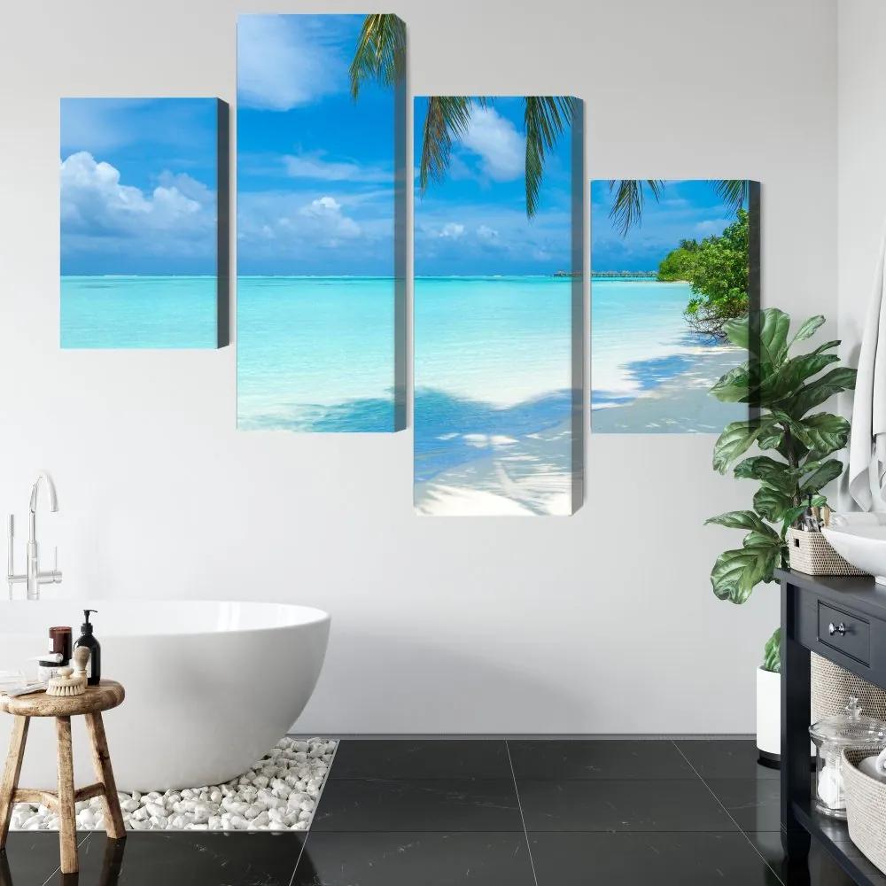 Vícedílný obraz Pláž Na Maledivách Nedostatek Nedostatek Přírodní plátno 160x100