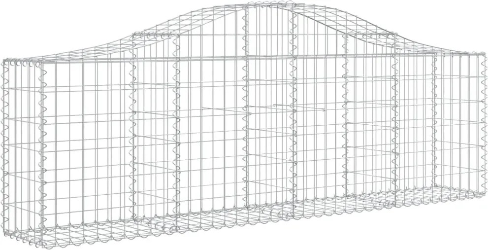 Klenuté gabionové koše 4 ks 200x30x60/80 cm pozinkované železo 3145390