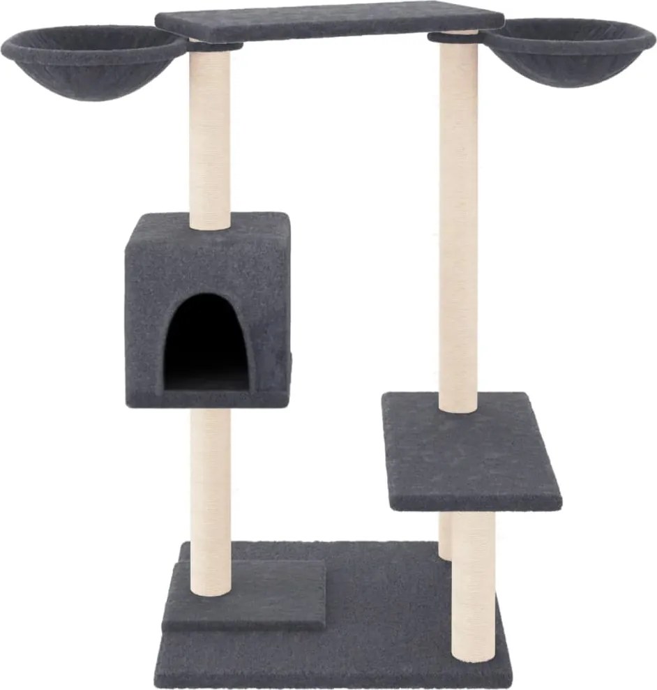 Škrabadlo pro kočky se škrabacími sloupky tmavě šedé 82 cm 171761