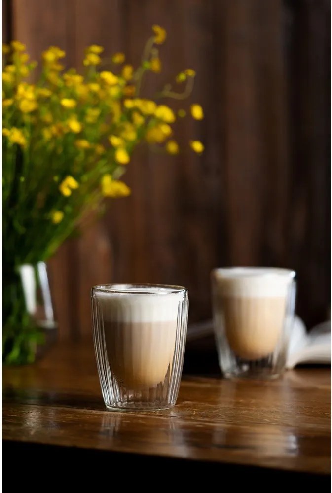 Skleněné hrnky v sadě 2 ks na cappuccino 250 ml Livio Duo – Vialli Design