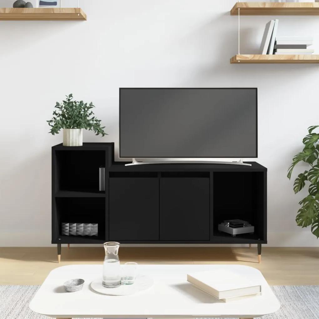 TV skříňka černá 100x35x55 cm kompozitní dřevo - Default Title