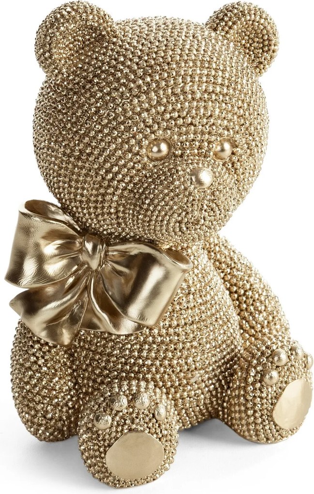 DEKORAČNÍ SOŠKA BEAR 13X17 CM ŠAMPAŇSKÁ