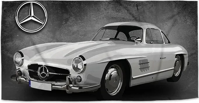 Sablio Ručník Mercedes-Benz 300 SL Šedé pozadí - 50x100 cm