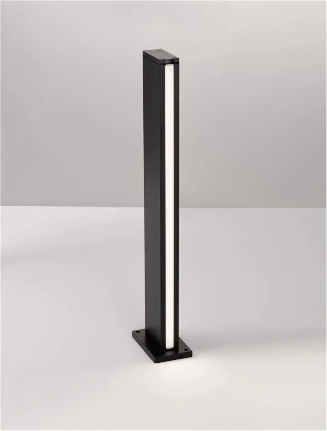 NV 9026125 Venkovní sloupkové svítidlo MINOT černý hliník a akryl LED 12W 3000K 100-240V 122st. IP54 - NOVA LUCE