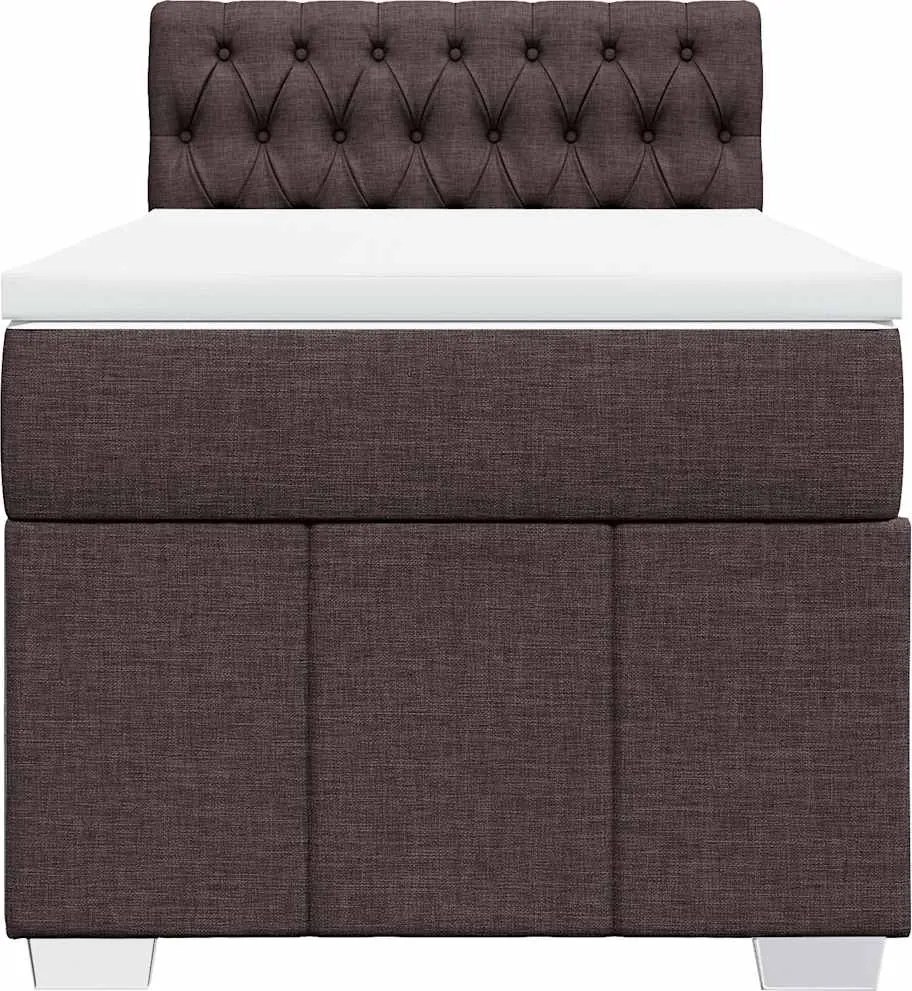 Box spring postel s matrací tmavě hnědá 90x200 cm textil 3286961