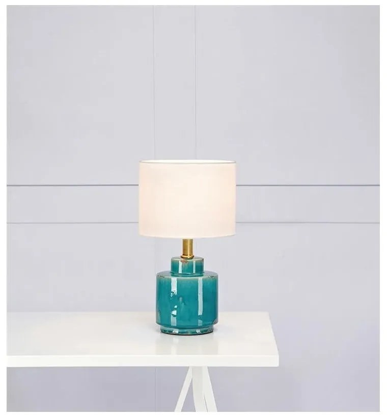 Modro-bílá stolní lampa Markslöjd Cous