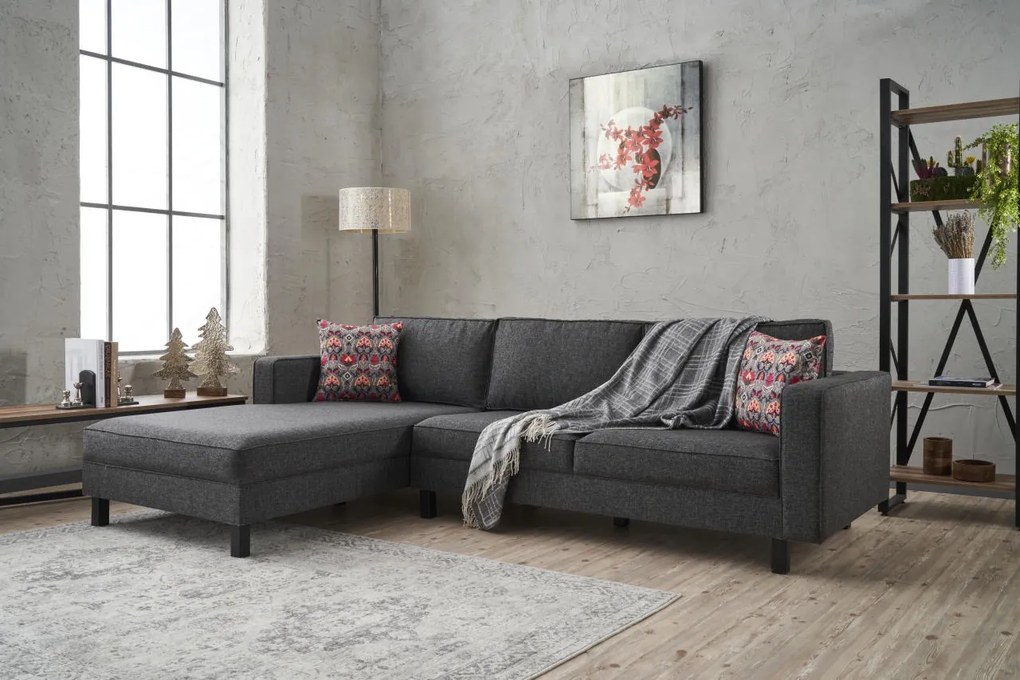 Hanah Home Pohovka KALE antracit levý roh 825BLC2719