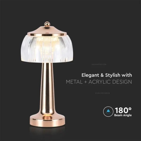LED Stmívatelná stolní lampa LED/1W/5V 3000-6000K 1800 mAh rose gold