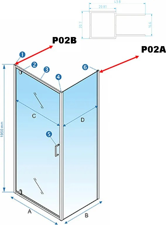BPS-koupelny Prodlužovací profil na stěnu s dveřmi HYD-PP02B černá