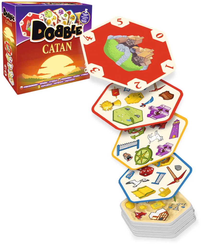 ASMODEE Hra postřehová Dobble Catan CZ *SPOLEČENSKÉ HRY* asdobcat08m