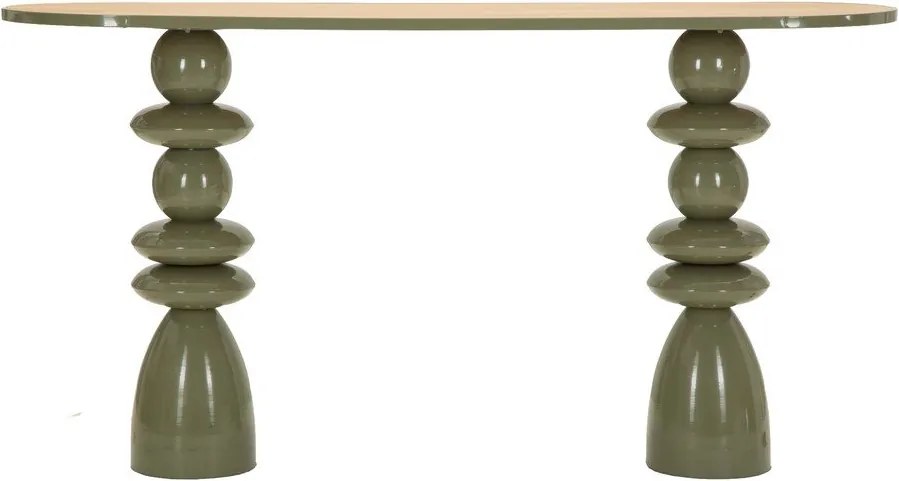 Zelený kovový konzolový stolek 45x150 cm Metal Console – Mauro Ferretti