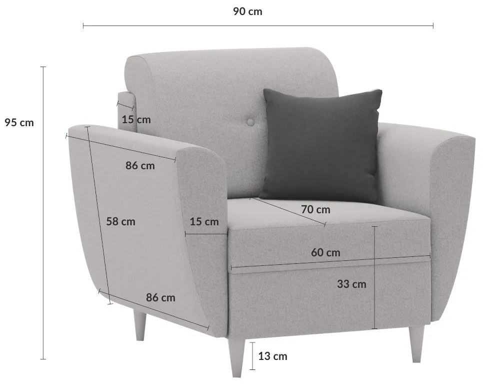 Sedací souprava HALDEN 3+1+1 hořčicová - MONOLITH 48