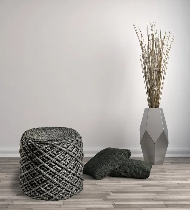 Pletený puf Pouf Royal 888 graphite Varianta: Pletený puf Pouf Royal 888 graphite