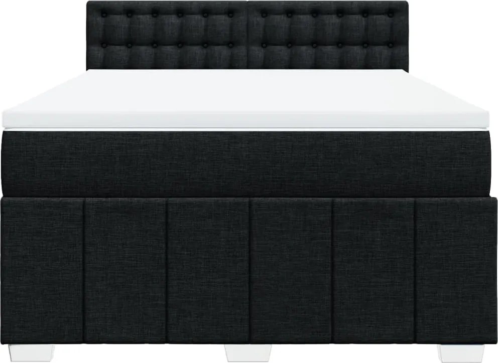 Box spring postel s matrací černá 140 x 190 cm textil 3287079