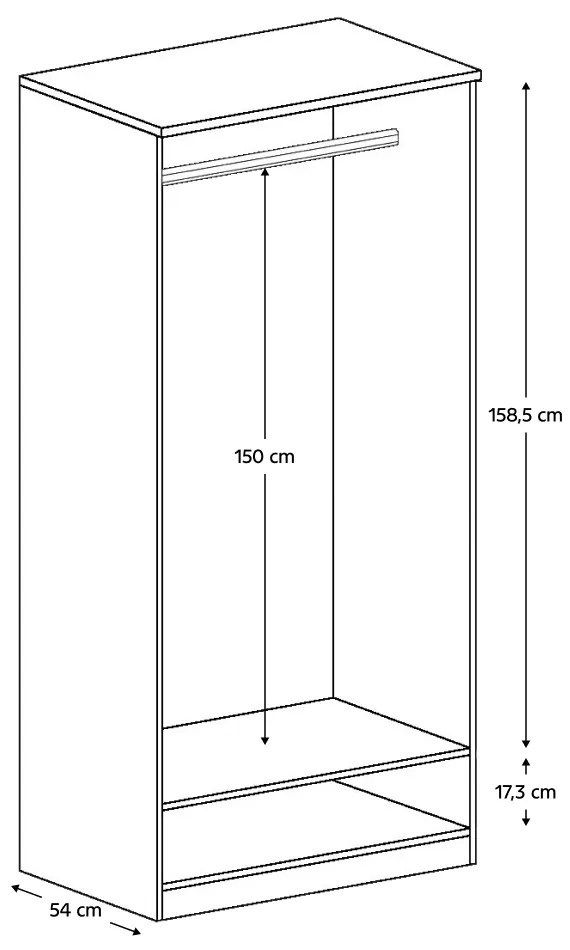 Kondela Věšáková skříň, dub lefkas, TEDY TYP T7