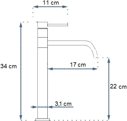 Rea Lugano - Vysoká umyvadlová baterie, Černá, REA-B5001
