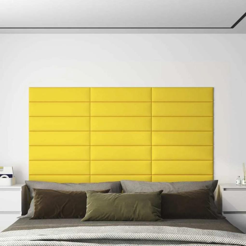 vidaXL Nástěnné panely 12 ks 60 x 15 cm textil 1,08 m² [343819] Barva: Světle žlutá