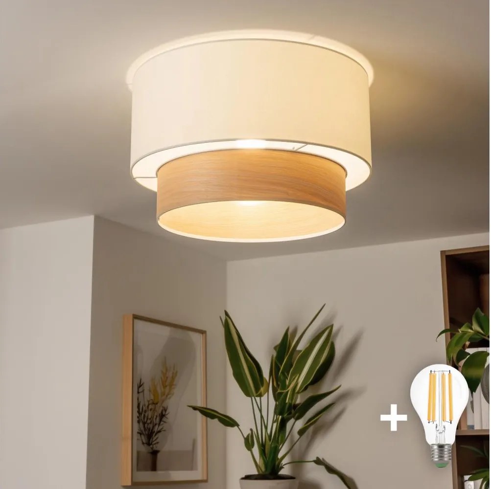 Brilagi - LED Přisazený lustr CERIA 1xE27/40W/230V pr. 50 cm bílá/béžová