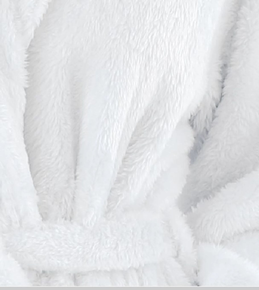 Župan unisex huňatý Jack/Lilly bílý s kapucí mikroplyš 21 20 0100 - L