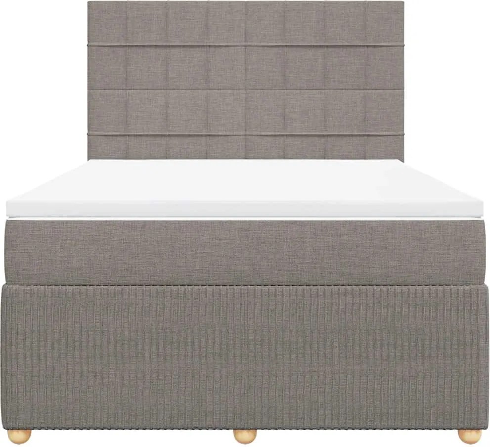 Box spring postel s matrací taupe 140x200 cm textil 3292083