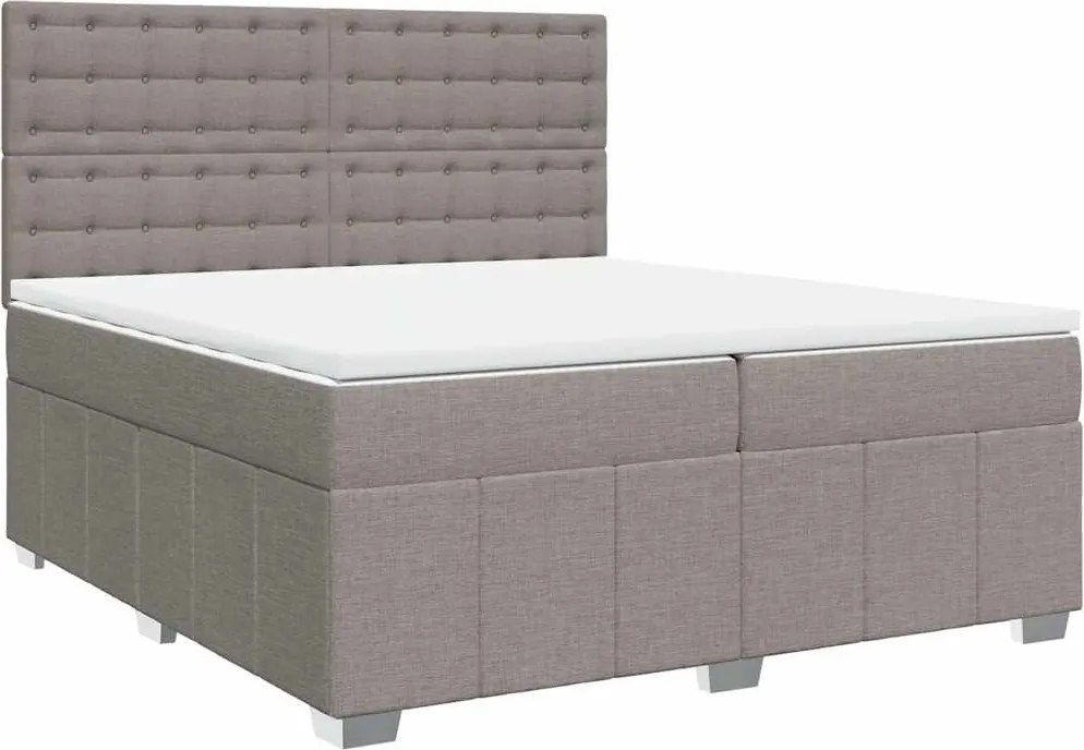 Box spring postel s matrací taupe 200x200 cm textil 3294093