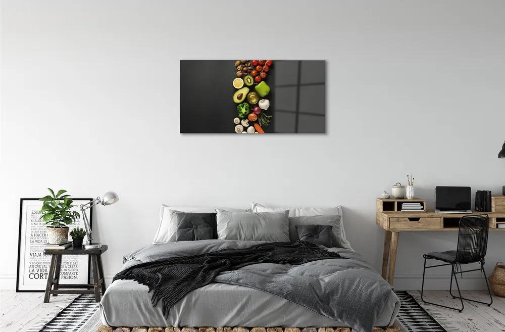 akrylový obraz Citrón avokádo mrkev 100x50 cm