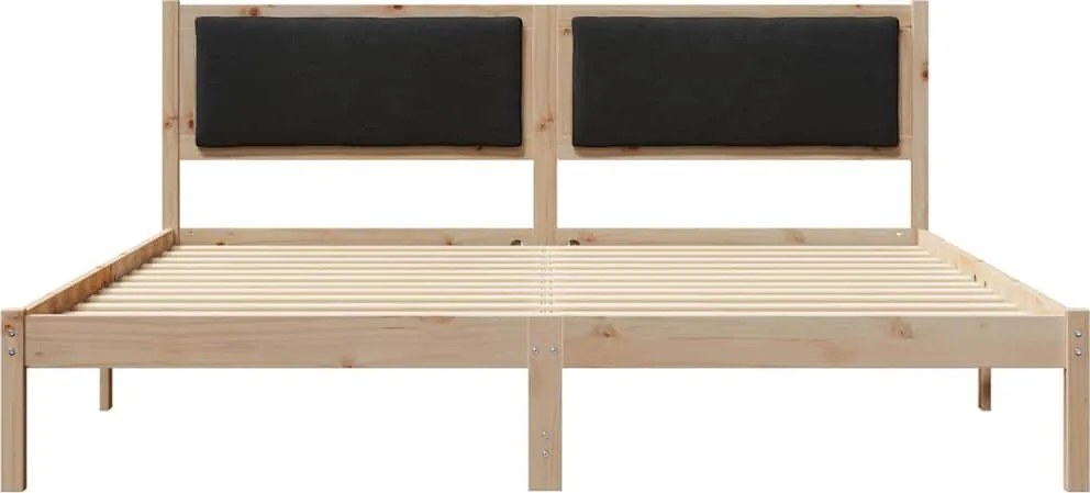 Rám postele s čelo Černá 200 x 200 cm Masivní borové dřevo 3394230
