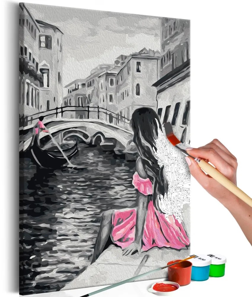 Bimago Malování podle čísel - Venice (A Girl In A Pink Dress) | 40x60 cm