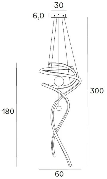 MAXLIGHT P0500D -LED S. lustr na lanku RITZ LED/100W/230V pr. 60 cm CRI 90 černá