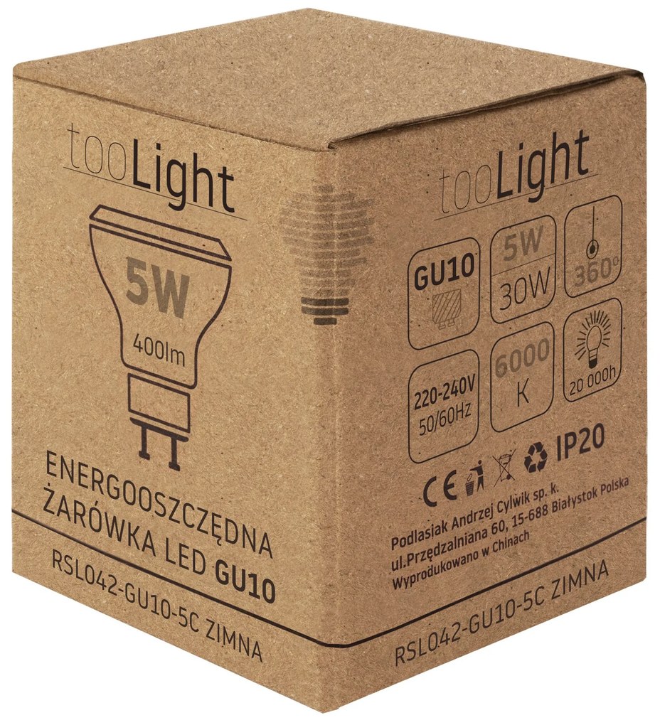 Toolight LED žárovka studená LED RSL042 GU10 5W Cold