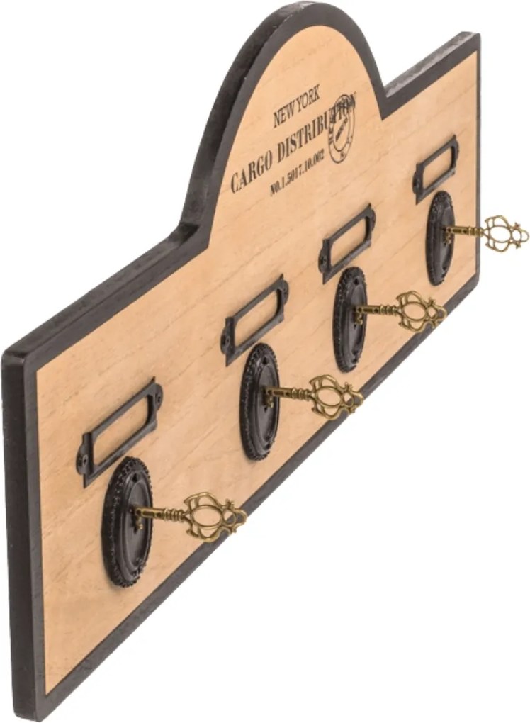 Nástěnný věšák DEPOT 43 cm s háčky ve tvaru klíče