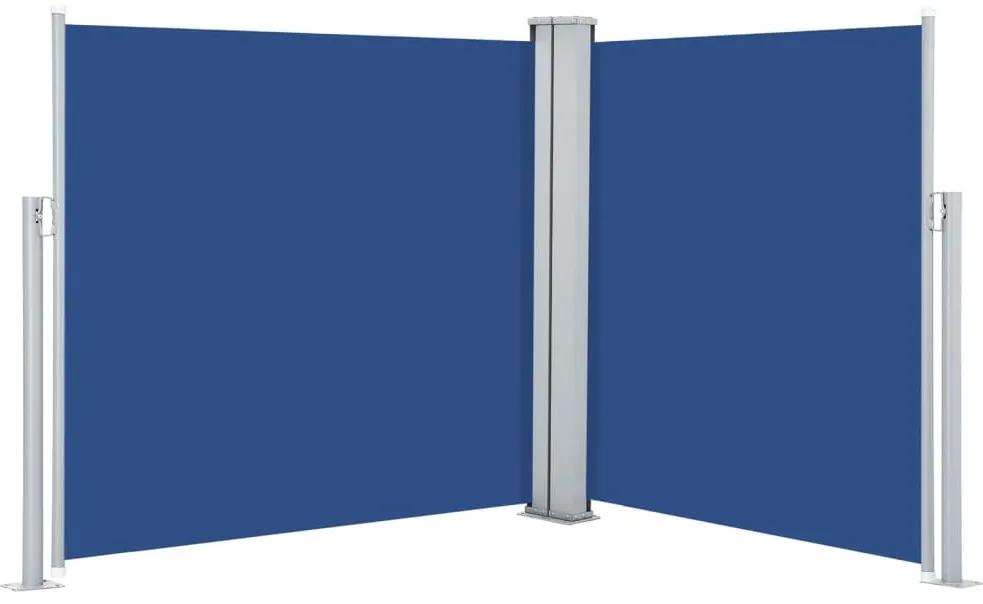 vidaXL Zatahovací boční markýza / zástěna modrá 120 x 600 cm