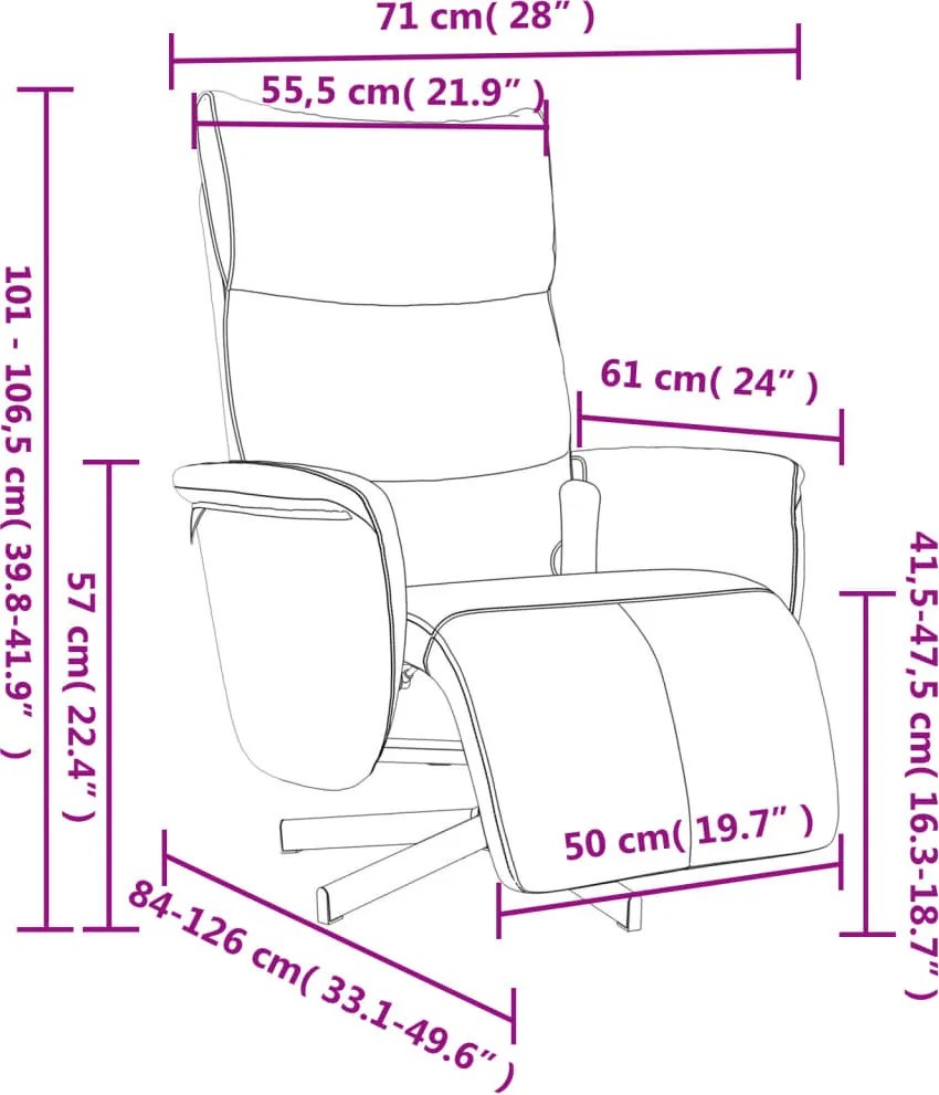 vidaXL Masážní polohovací křeslo s podnožkou umělá kůže [356594] Barva: Černá