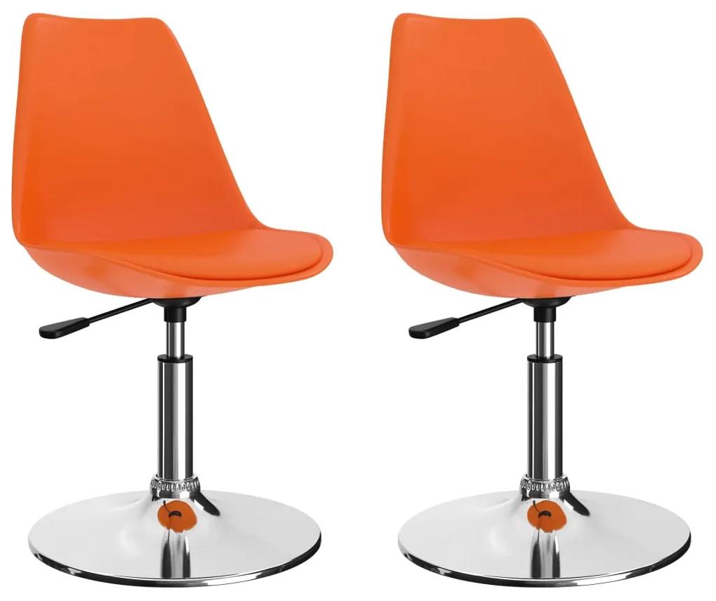 324217 vidaXL Otočné jídelní židle 2 ks oranžové umělá kůže