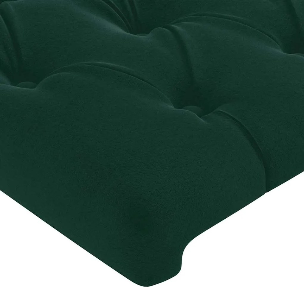 Čelo postele tmavě zelené 90x7x118/128 cm sametové 3116707