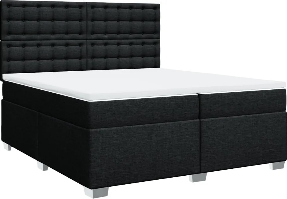 Box spring postel s matrací černá 200x200 cm textil 3292911