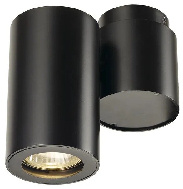 SLV Big White 151820 Enola_B, černé spotové stropní svítidlo s nastavitelným reflektorem, 1x50W GU10, výška 14cm
