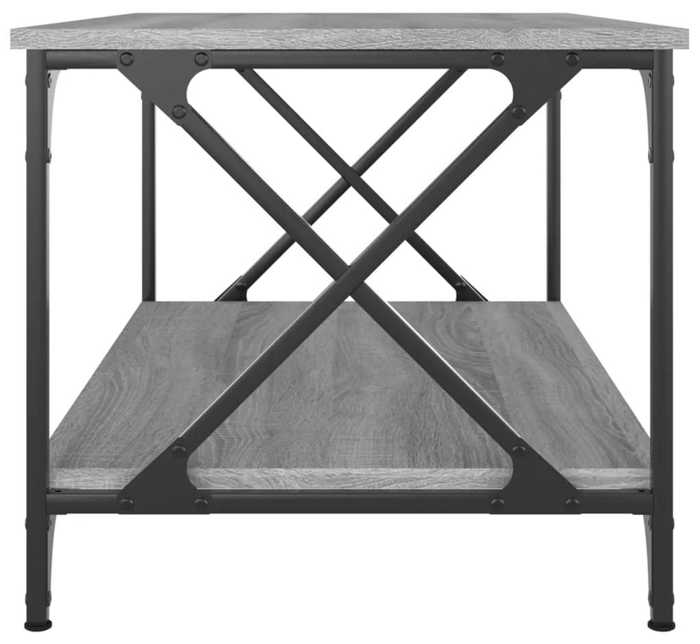 Konferenční stolek šedý sonoma 80x50x45 cm kompozit a železo - Default Title