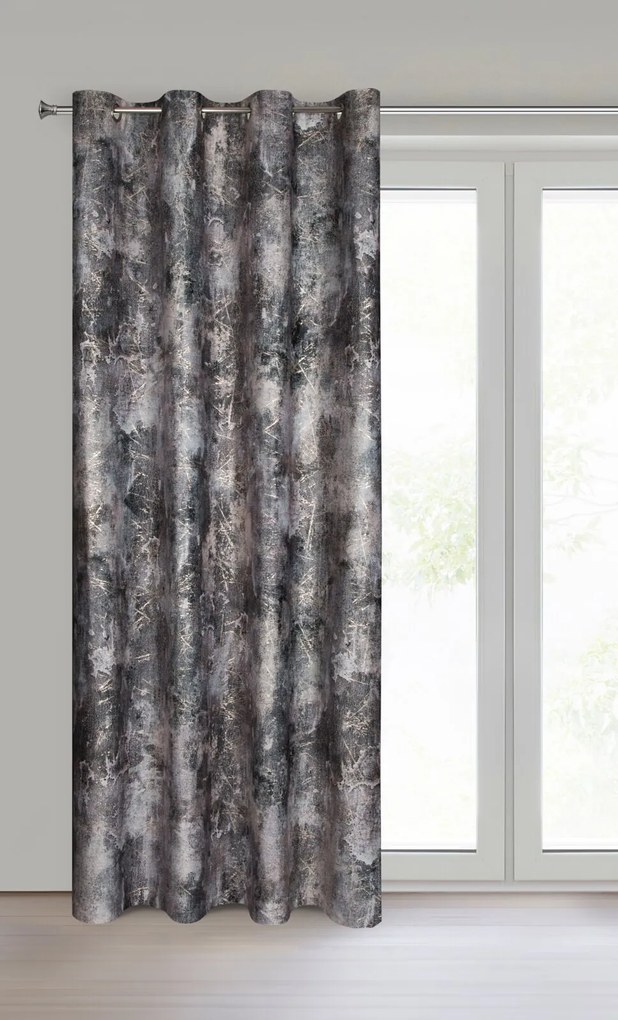 ZATEMŇOVACÍ ZÁVĚS NA KROUŽCÍCH ESTER 140X250 CM VZOROVANÁ