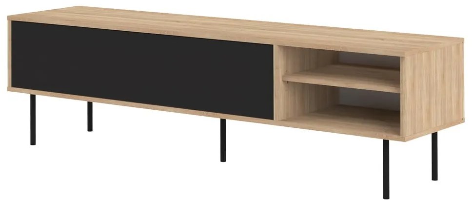 TV stolek v dekoru dubu v černo-přírodní barvě 165x40 cm Ampère – TemaHome