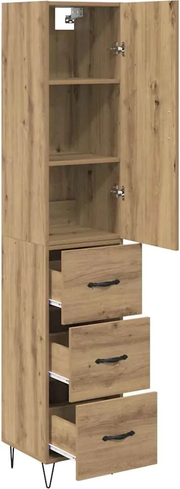 Vysoký bufet Artisanový dub 34,5 x 34 x 90 cm Kompozitní dřevo 3402729